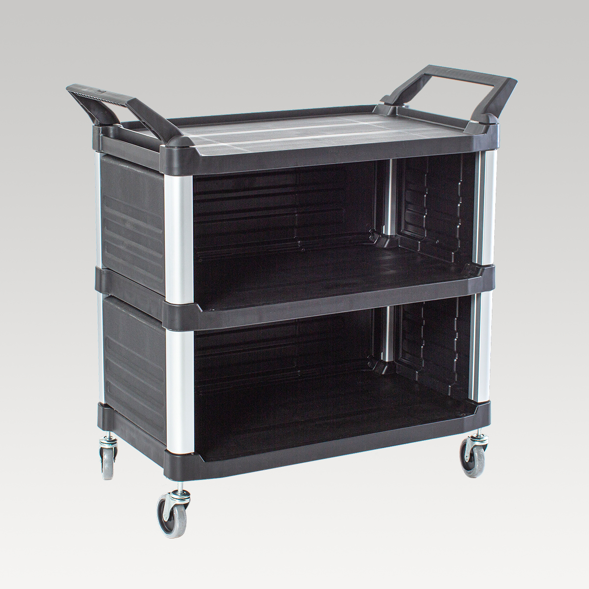Trust Hi5 3-Shelf Utility Cart with 3 Panels - Black - Vendella ...