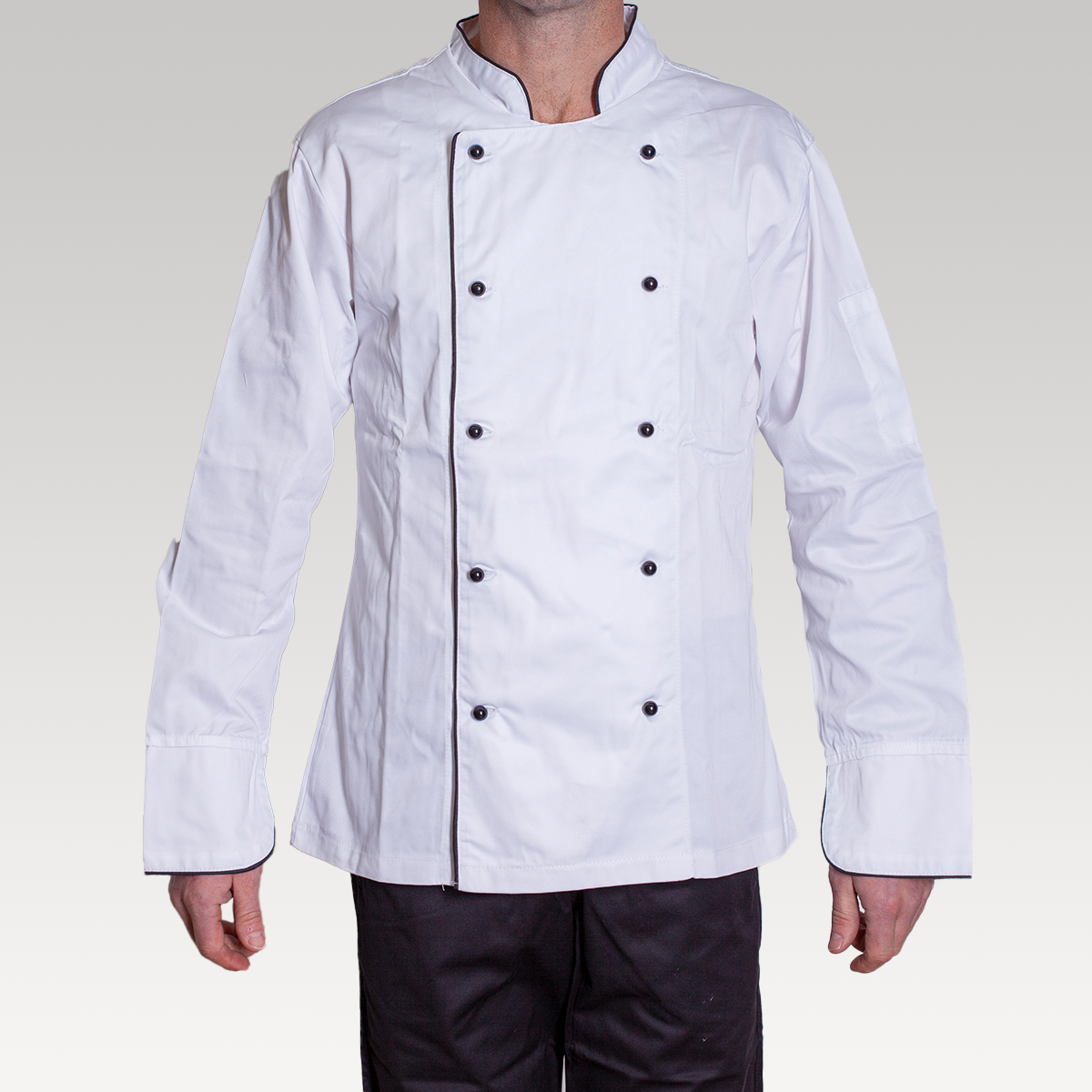Serve Long Sleeve Piped Chef Jacket - White - Vendella - Specialists in ...