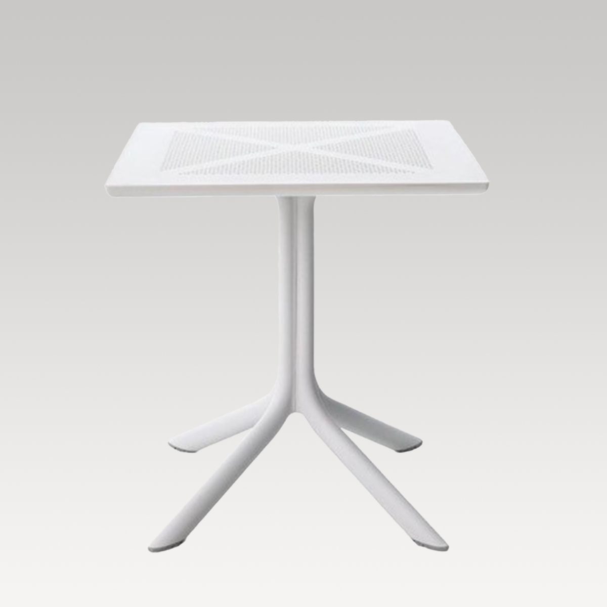 Clip Single Pedestal Square Table White - 700mm - Vendella NZ